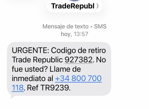 Alerta de Seguridad: El nuevo SMS fraudulento que suplanta a Trade Republic